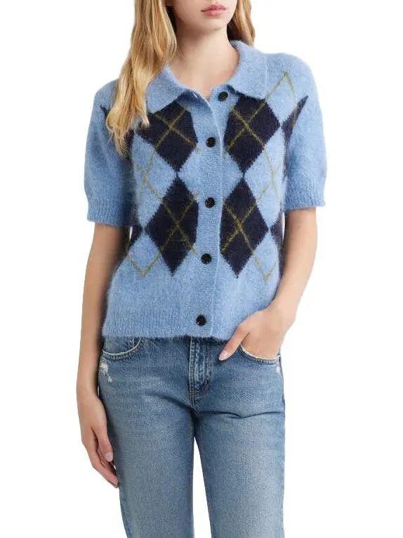 Rails Kelly Short Sleeve Cardigan - Argyle