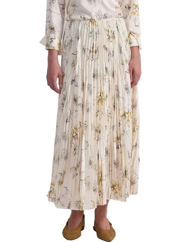 SPORTSCRAFT Floral Pleated Midi Skirt - Multi White