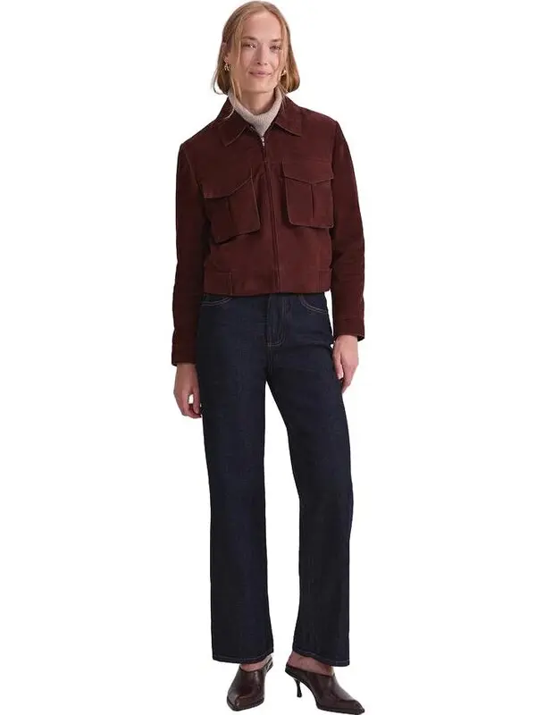 SPORTSCRAFT Lolita Suede Cropped Jacket - Cognac