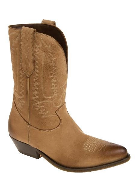 GOLDEN GOOSE Wish Star Embroidered Western Boot - Tabacco