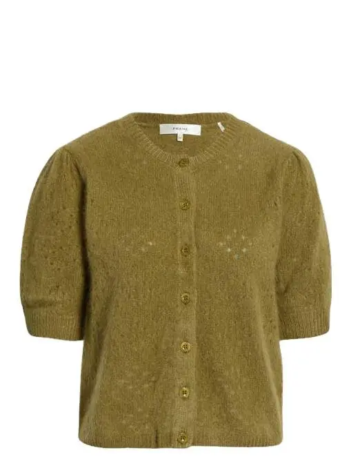 FRAME The Wool & Cashmere Airy Cardigan - Deep Olive