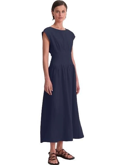 SPORTSCRAFT Ariana Pintuck Linen Dress - Navy