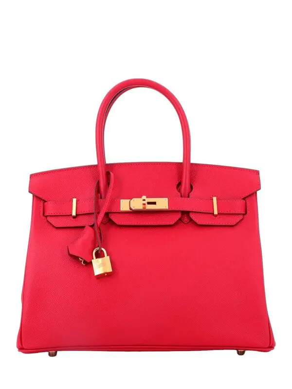 Hermès Birkin Handbag Epsom With Gold Hardware 30 - Red