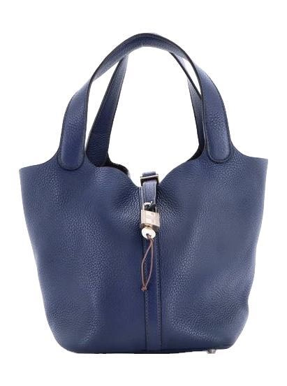 Hermès Picotin Lock Bag Clemence Mm - Blue