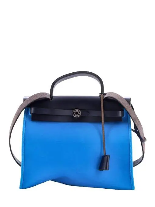 Hermès Herbag Zip Leather And Toile 31 - Blue