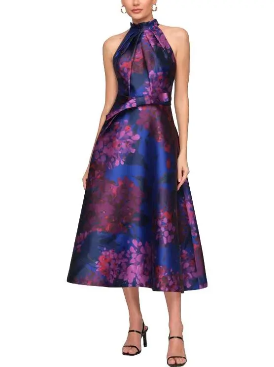 Js Collections Naomi A-line Cocktail Dress - Magenta Multi