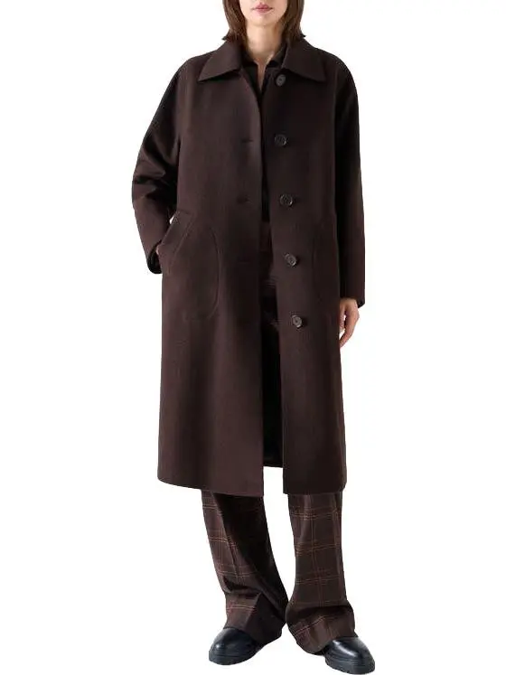 Akris Wool Blend Coat - Espresso
