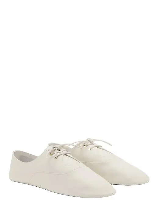 Mango Smooth Leather Flat - Ecru
