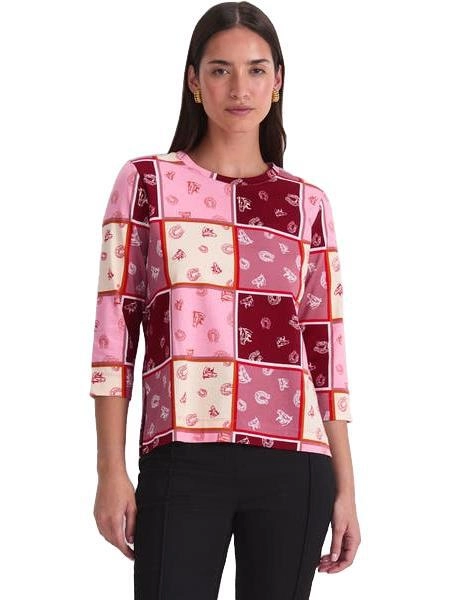 SPORTSCRAFT Horse Print Mercerized Top - Pink Multi