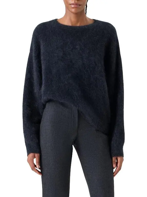 Akris Cloud Brushed Cashmere Sweater - Charcoal