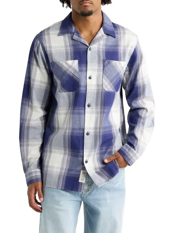 SCHOTT Colts Plaid Camp Shirt - Navy