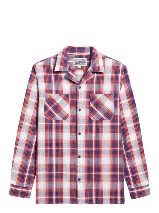 SCHOTT Colts Plaid Camp Shirt - Red