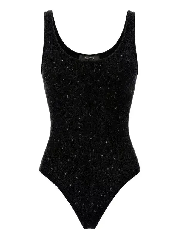 TOCCIN Sheila Sequin-embellished Bodysuit - Black
