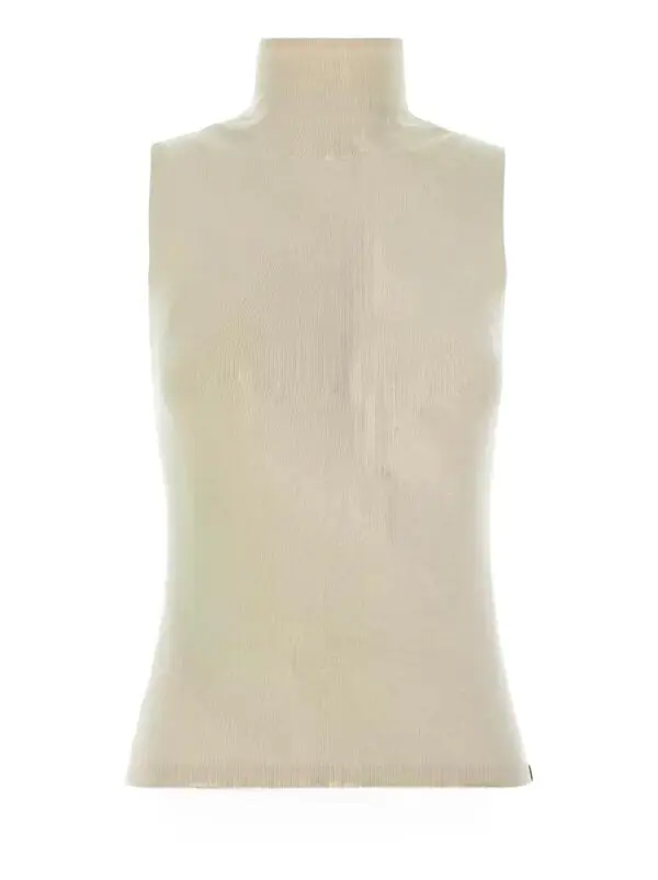 Extreme Cashmere Ribbed-knit High-neck Vest - White