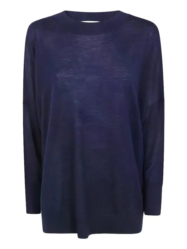 Laboratorio Capri Fine-knit Drop-shoulder Knit - Blue