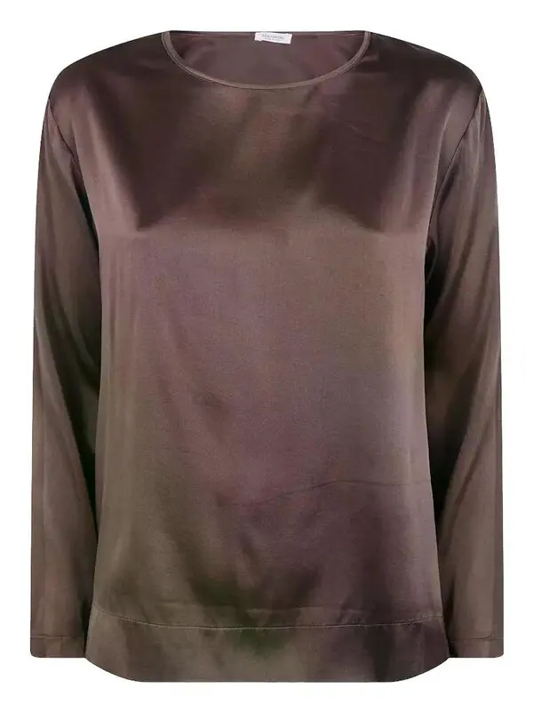 Rossopuro Satin-finish Long-sleeve Sweater - Brown