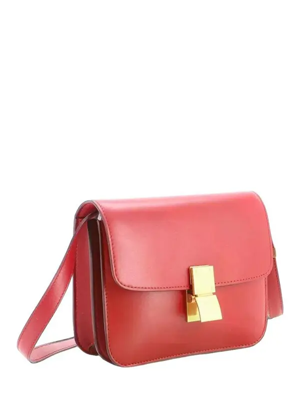 Celine Classic Box Bag Smooth Leather Teen Shoulder Bag - Red
