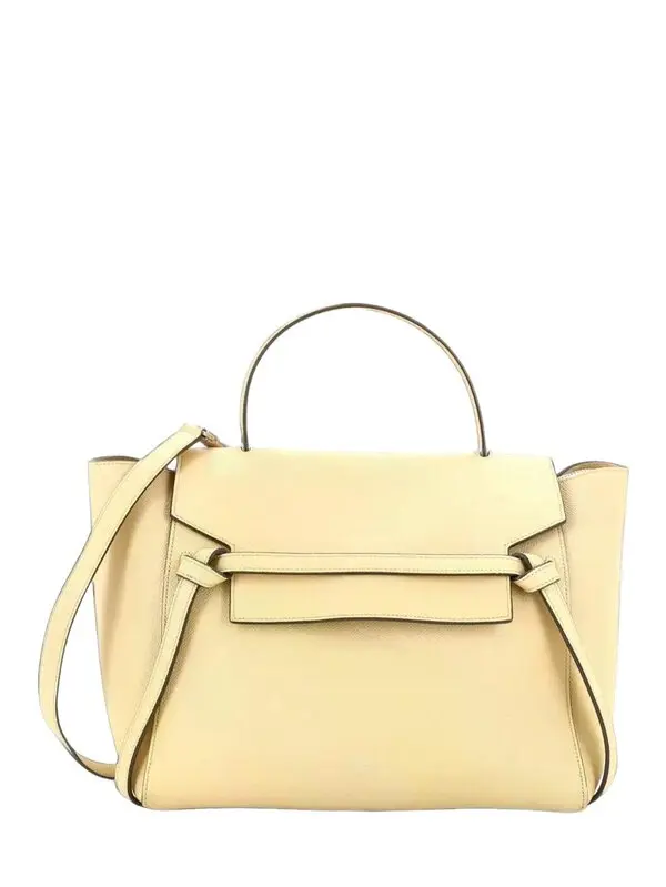Celine Belt Bag Textured Leather Mini Shoulder Bag - Yellow