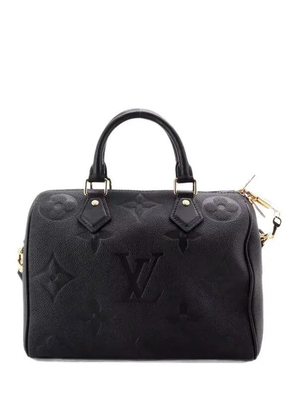 LOUIS VUITTON Speedy Bandouliere Bag Monogram Empreinte Giant 25 Satchel - Black