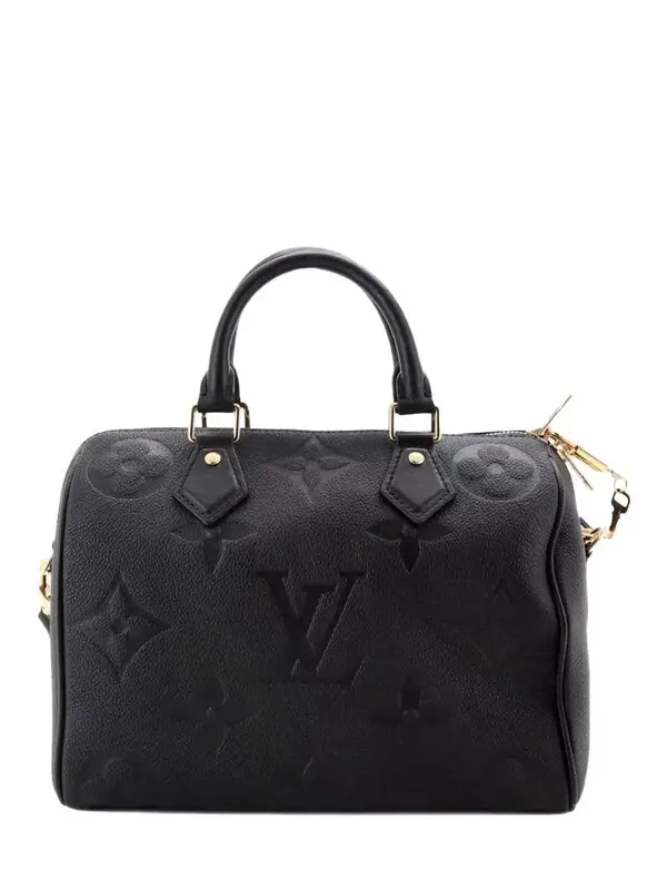 LOUIS VUITTON Speedy Bandouliere Bag Monogram Empreinte Giant Satchel - Black