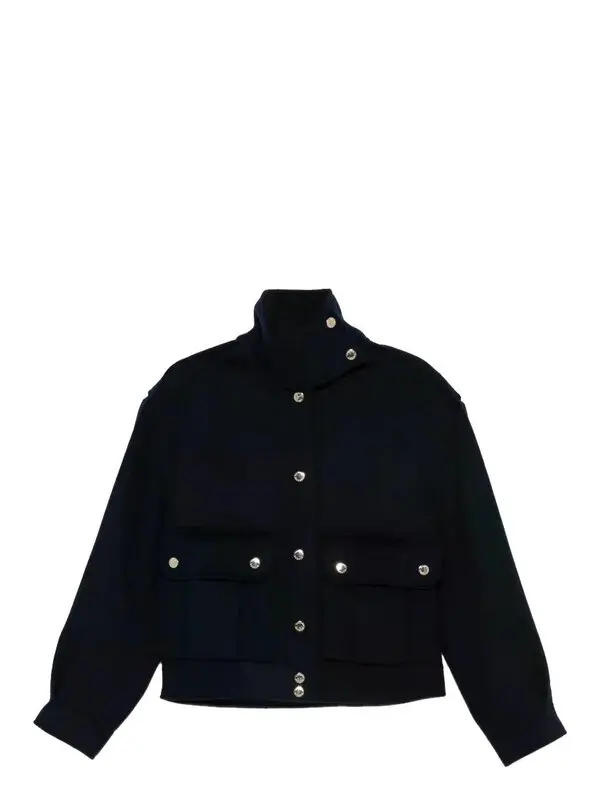 Sandro Button-up Wool Jacket - Blue