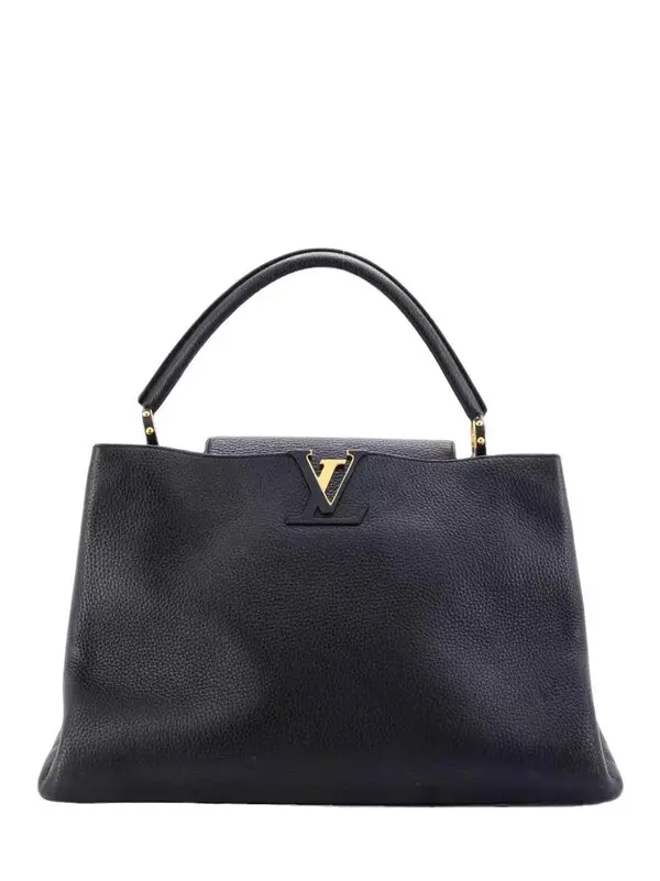 LOUIS VUITTON Capucines Bag Leather Gm Satchel - Black