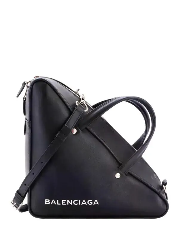 Balenciaga Triangle Duffle Bag Leather Small Satchel - Black