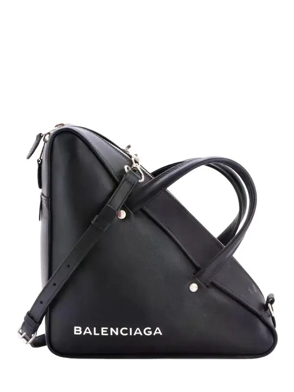 Balenciaga Triangle Duffle Bag Leather Small Satchel - Black