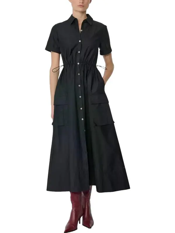 TOCCIN Maxine Cargo-pocket Shirt Mididress - Black