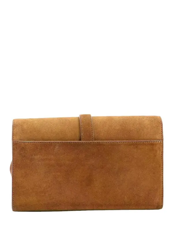 Saint Laurent Classic Monogram Fringe Suede Cross Body Bag - Brown