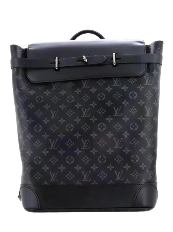 LOUIS VUITTON Monogram Eclipse Canvas Steamer Backpack - Black