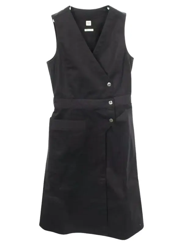 Hermès Clou De Selle Button Wrap Mini Dress - Black