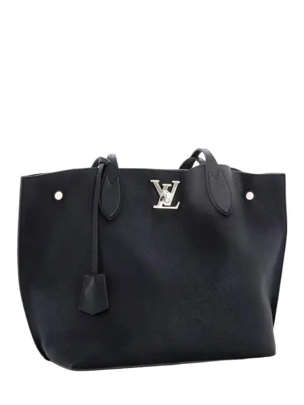 LOUIS VUITTON Lockme Go Leather Tote Bag - Black