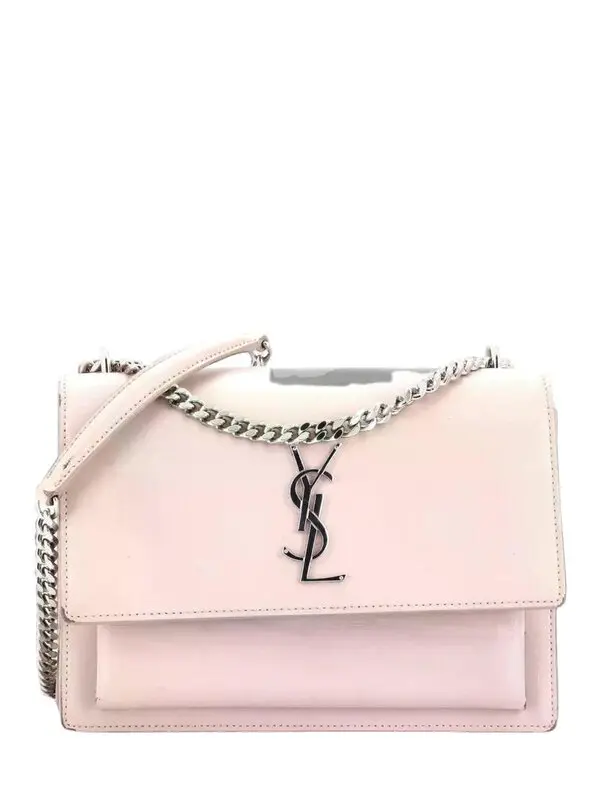 Saint Laurent Sunset Leather Medium Cross Body Bag - Neutrals