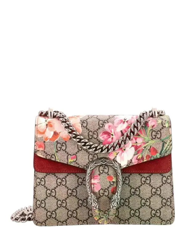 Gucci Dionysus Bag Blooms Print Gg Coated Canvas Mini Shoulder Bag - Brown
