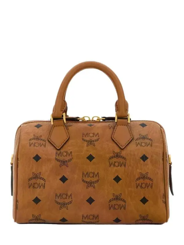 Mcm Small Ella Monogram-print Tote Bag - Brown