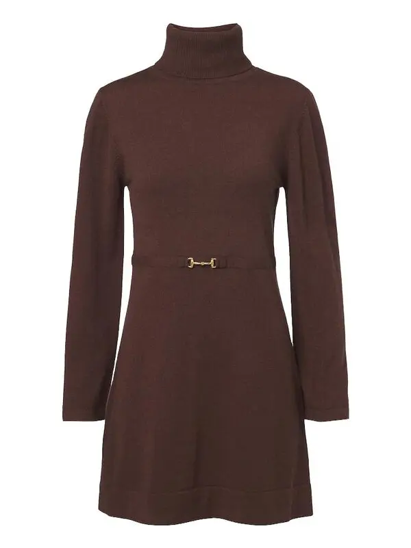Rixo Aly Wool And Cashmere Sweater Dress - Brown