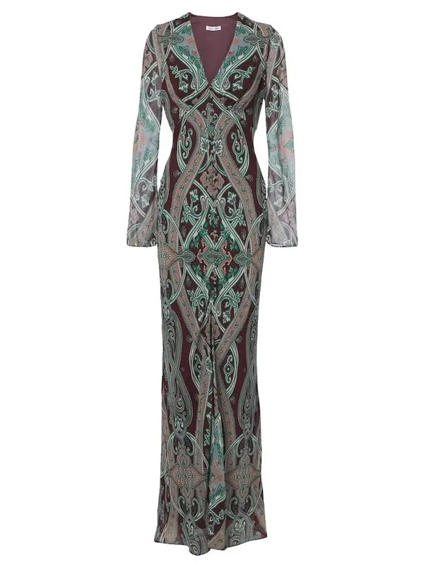 Veronica Beard Daciana Printed Silk Georgette Maxi Dress - Multicoloured