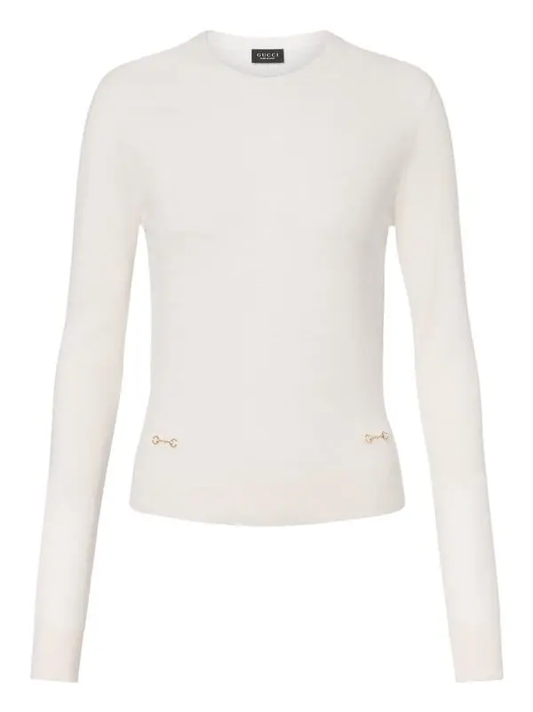 Gucci Horsebit Wool Sweater - White