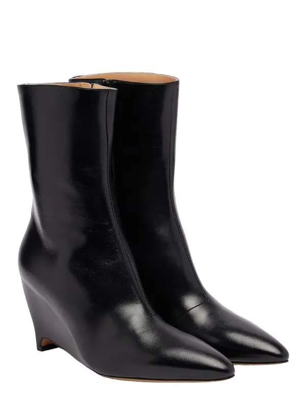 MAISON MARGIELA Heel-less Leather Ankle Boots - Black