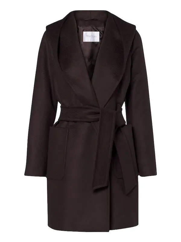 Max Mara Camel Hair Wrap Coat - Brown