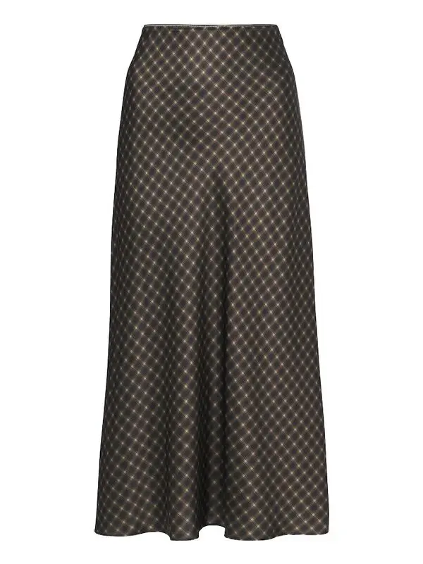 Vince Plaid Satin Slip Skirt - Multicoloured