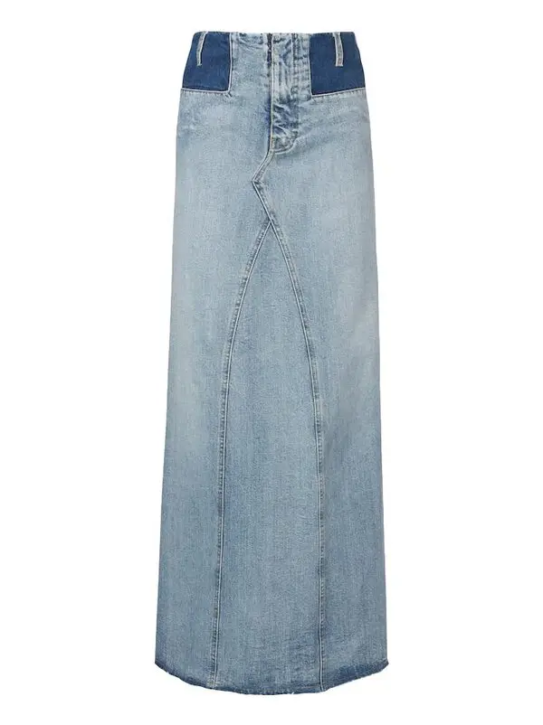 MAISON MARGIELA Paneled Denim Maxi Skirt - Blue