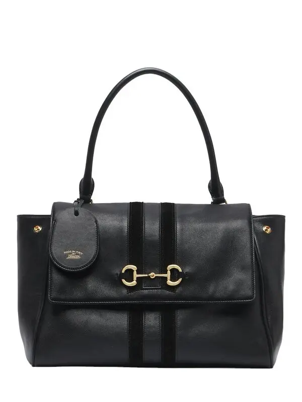 Gucci Paparazzo Leather Medium Top-handle Bag - Black