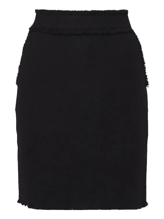 Max Mara Virgin Wool Jersey Miniskirt - Black