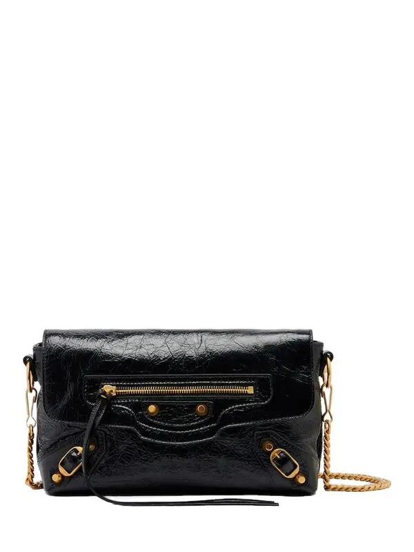 Balenciaga Le City Mini Leather Shoulder Bag - Black