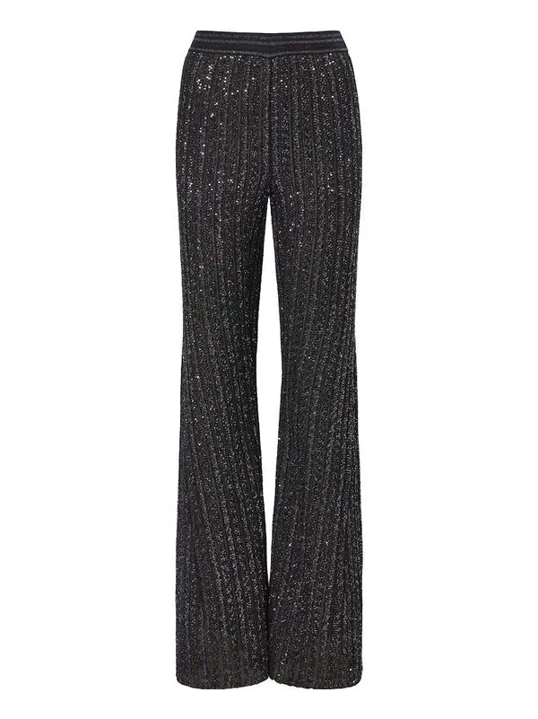 Missoni Knitted Sequined Wide-leg Trousers - Multicoloured