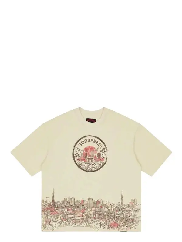 GODSPEED Tokyo Skyline T-shirt - Bone