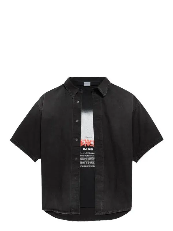 Balenciaga Hybrid Short Sleeve Shirt - Black