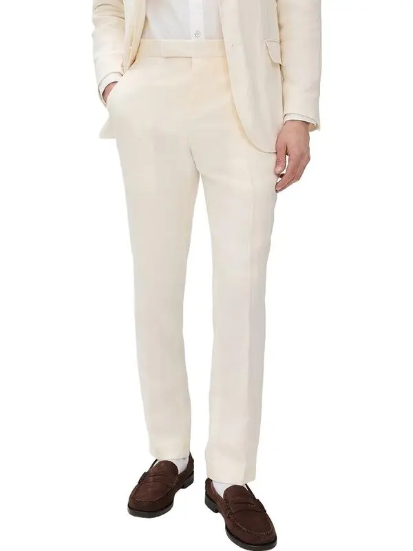 Polo Ralph Lauren Original Label Linen Trousers - Light Cream